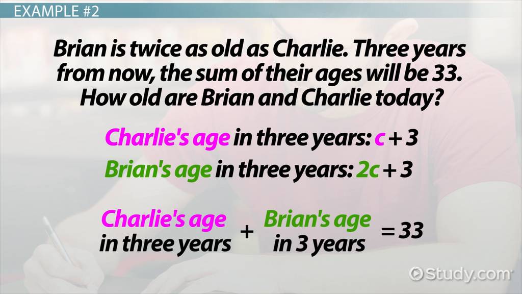 Using Equations To Solve Age Problems In Math Video Lesson 