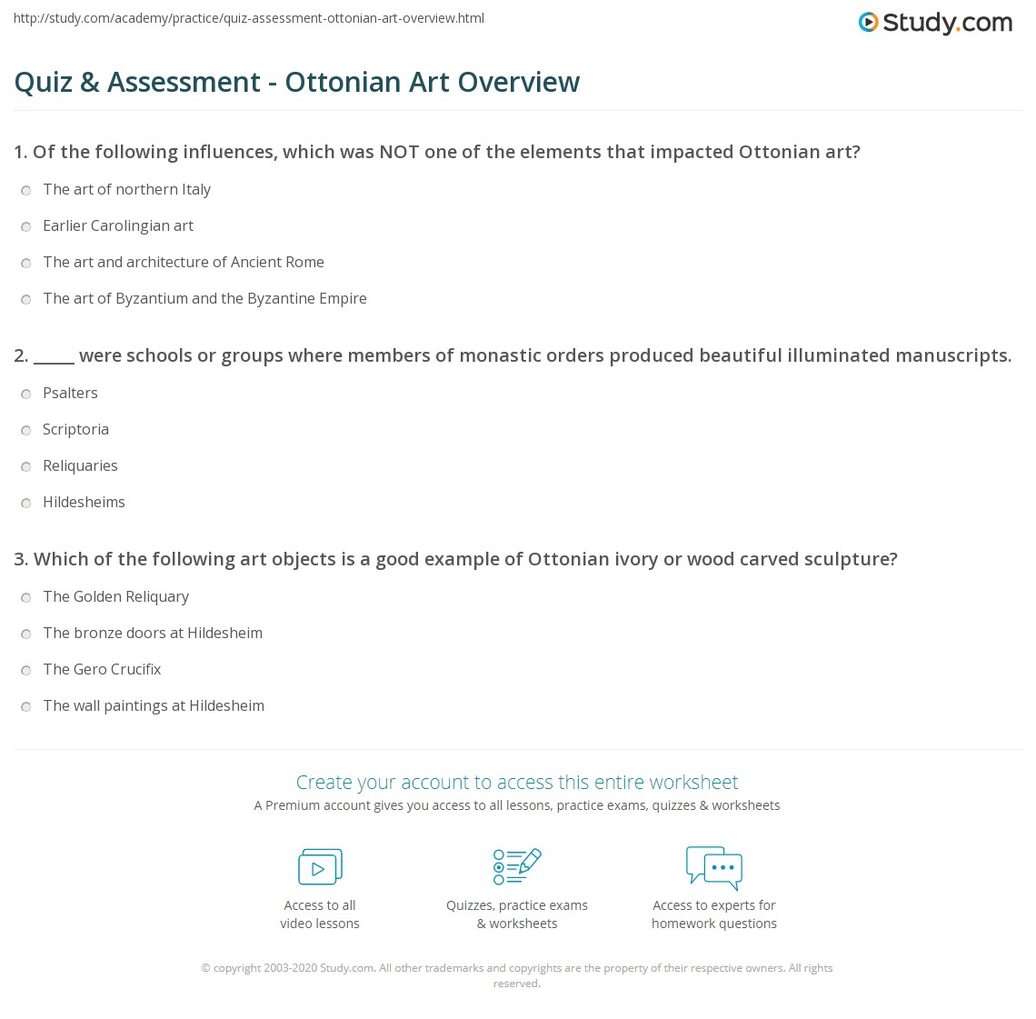 Quiz & Assessment - Ottonian Art Overview | Study.com