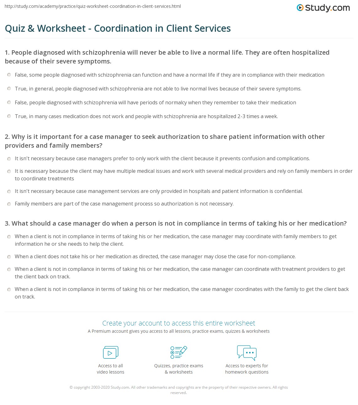Quiz & Worksheet - Coordination in Client Services | Study.com