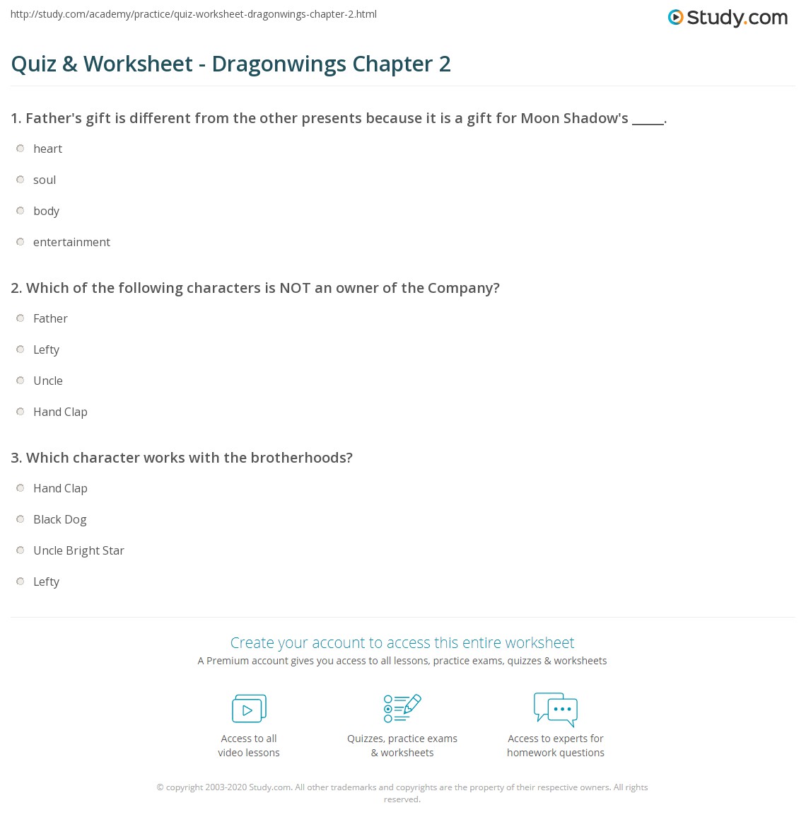 Quiz & Worksheet - Dragonwings Chapter 2 | Study.com