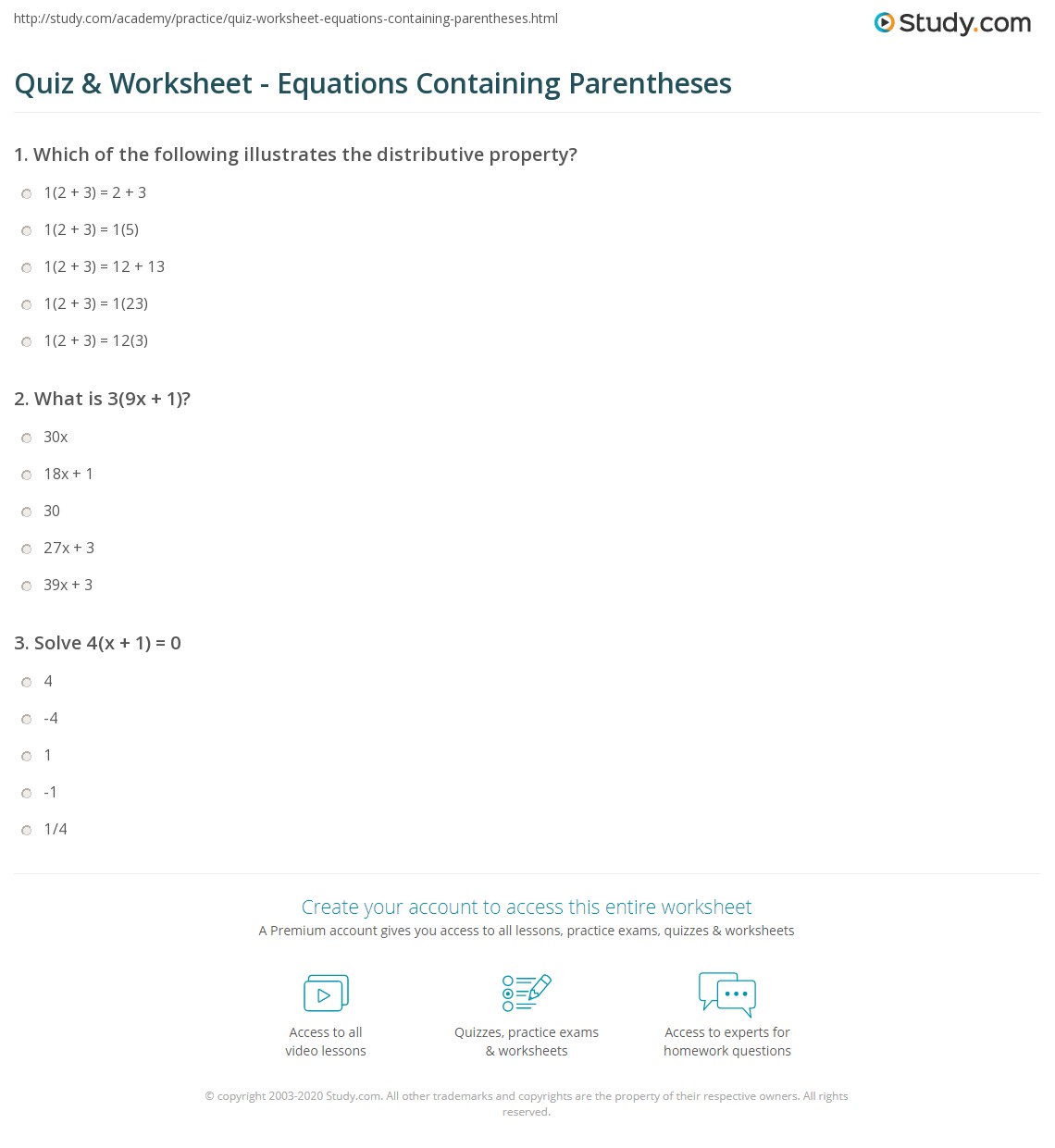 Solving Equations Containing Parentheses