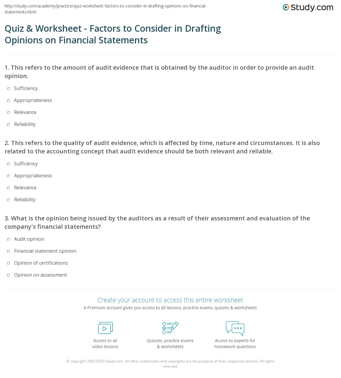 Quiz & Worksheet - Factors to Consider in Drafting Opinions on ...