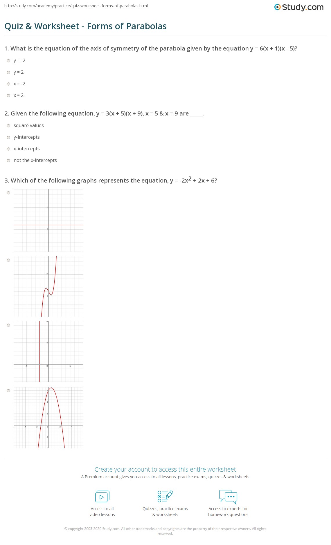 Parabolas Worksheet Worksheets For Kindergarten Parabolas Worksheet Worksheets For Kindergarten