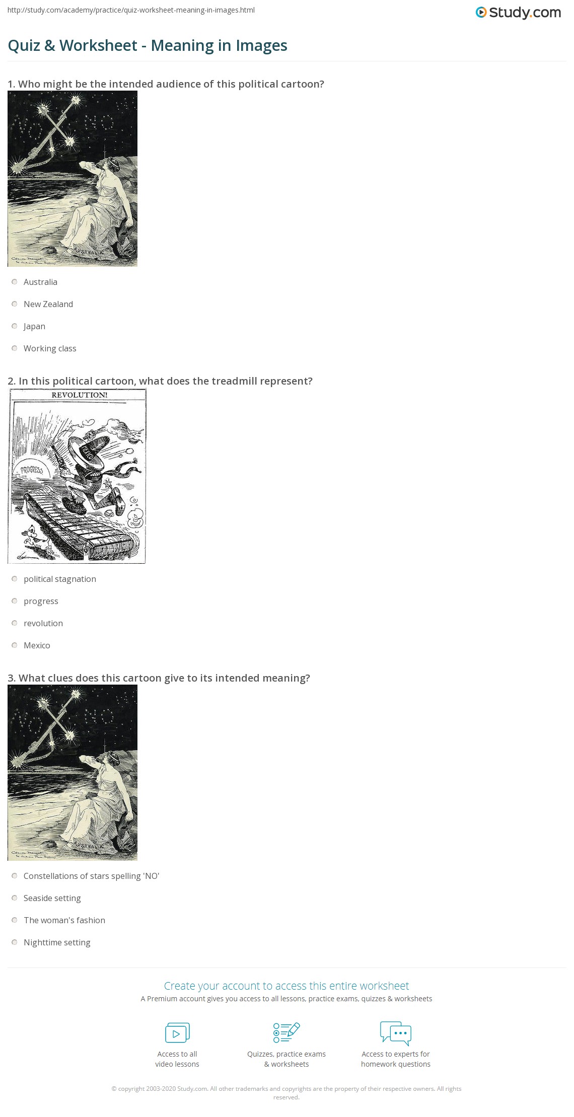 Interpreting Political Cartoons Worksheet