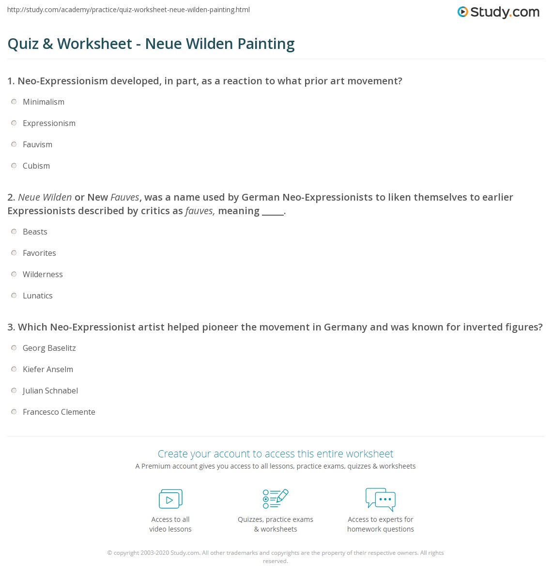 Quiz & Worksheet - Neue Wilden Painting | Study.com