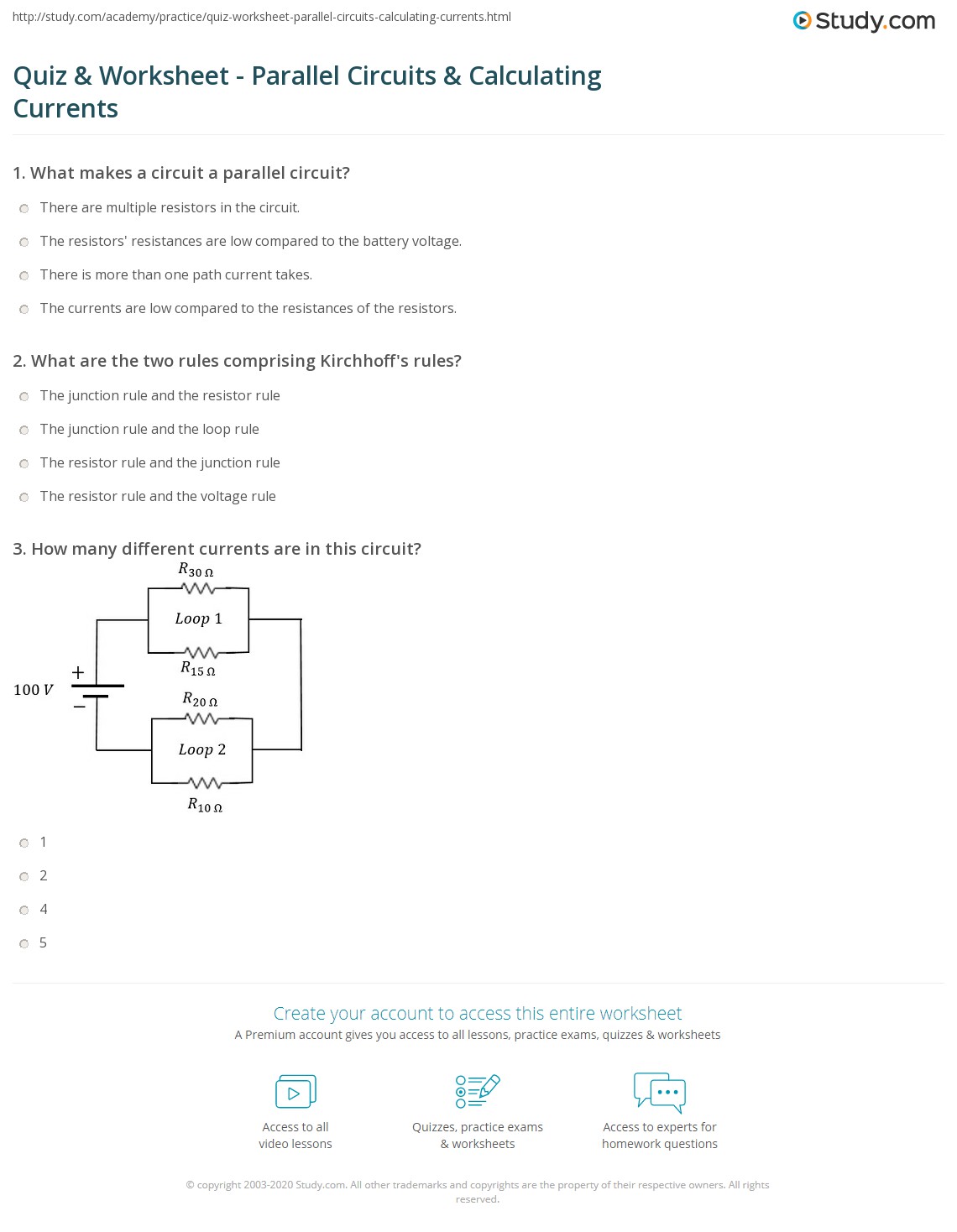 Parallel Circuit Practice Problems With Answers Pdf