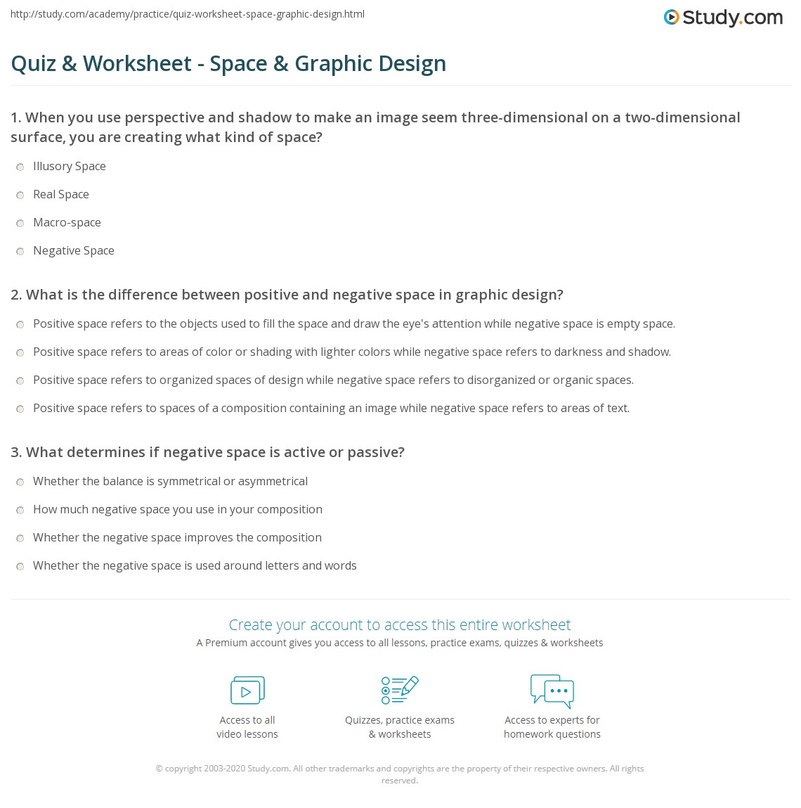 Quiz & Worksheet - Space & Graphic Design | Study.com