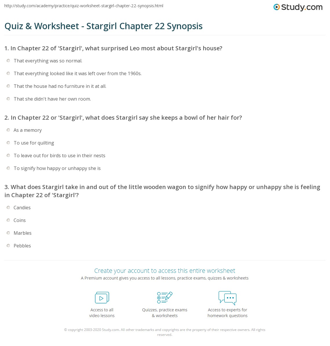 Quiz & Worksheet - Stargirl Chapter 22 Synopsis | Study.com