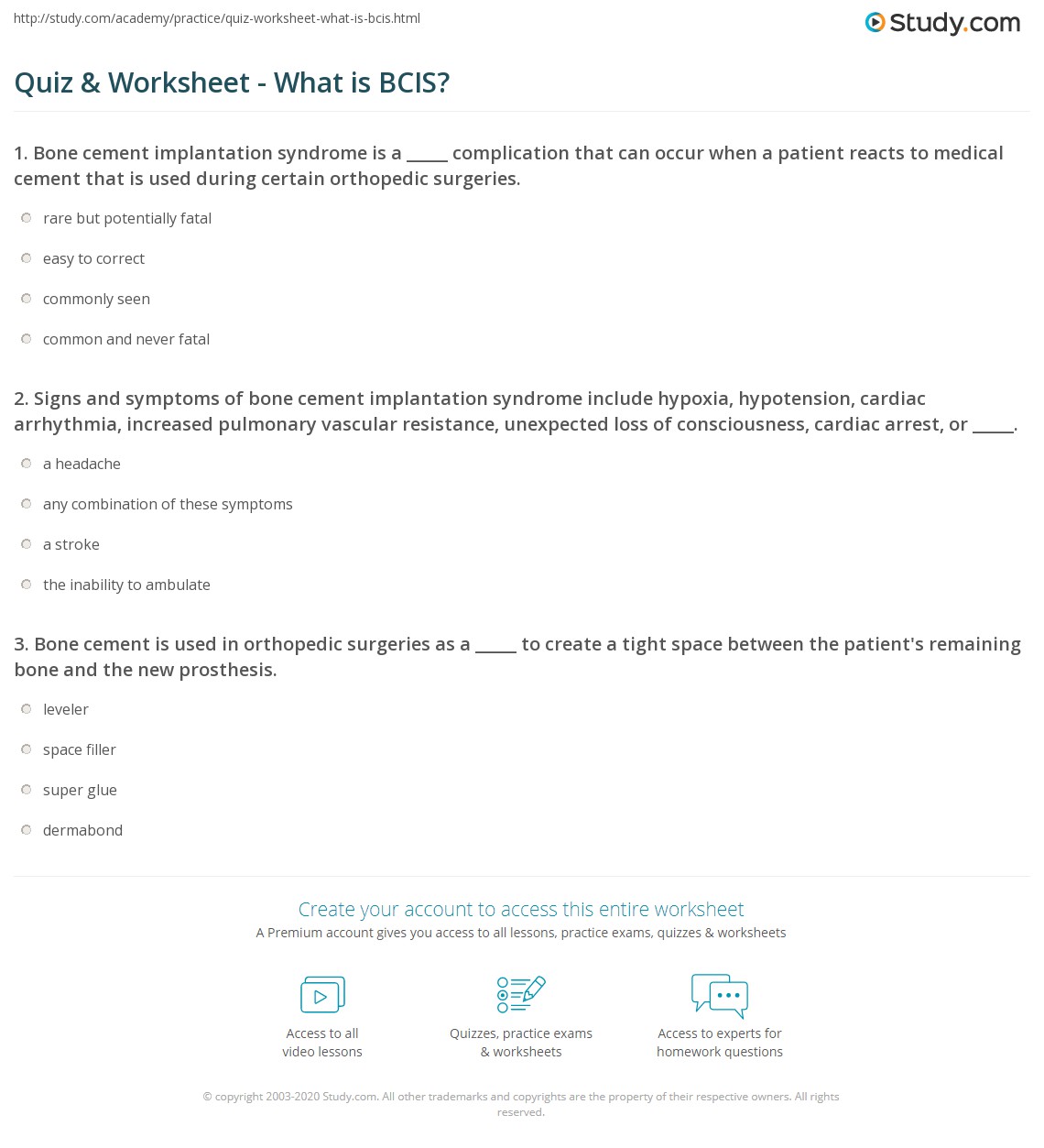 Quiz & Worksheet - What is BCIS? | Study.com