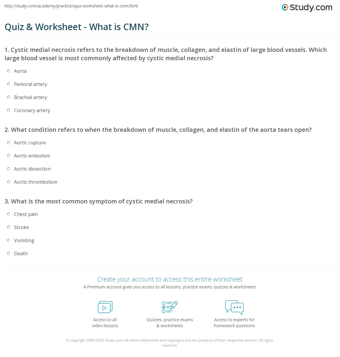 Quiz & Worksheet - What is CMN? | Study.com