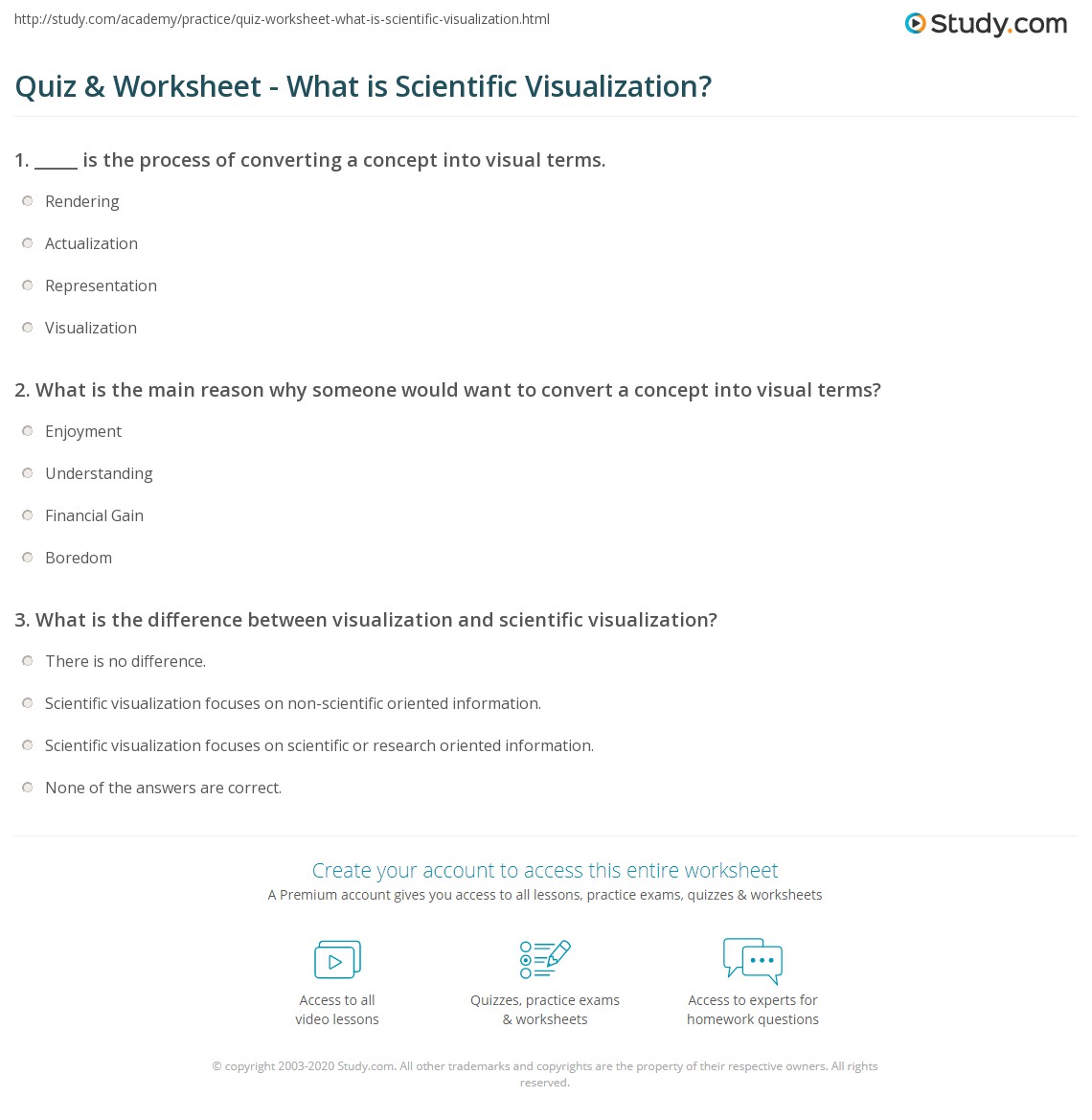 Quiz & Worksheet - What is Scientific Visualization? | Study.com