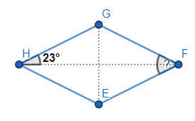 Finding Angle Measures Involving Diagonals of a Rhombus Practice ...