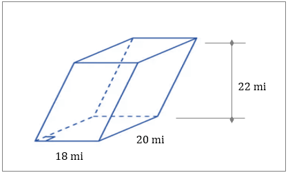 Finding the Volume of an Oblique Rectangular Prism Practice | Geometry ...