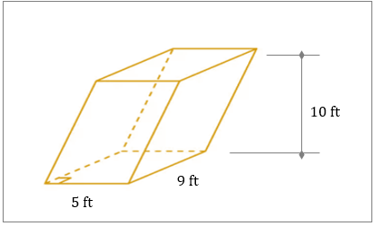 Finding the Volume of an Oblique Rectangular Prism Practice | Geometry ...