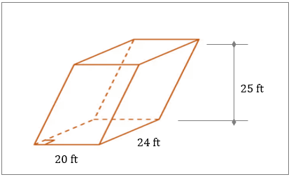 Finding the Volume of an Oblique Rectangular Prism Practice | Geometry ...