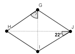 Finding Angle Measures Involving Diagonals of a Rhombus Practice ...