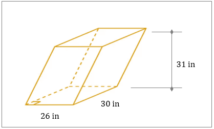 Finding the Volume of an Oblique Rectangular Prism Practice | Geometry ...