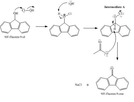 One possible reaction pathway for the oxidation of 9-fluorenol with ...
