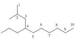 What is the IUPAC name of the compound shown? 3-hexyl-2-methylhexane 4 ...