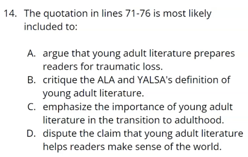 Detail & Line Reference - Function and Purpose | Study.com ACT& Reading ...