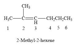 Draw the structural formula for 2-methyl-2-hexene. | Study.com