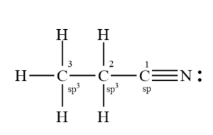 Tag all the sp hybridized carbon atoms in this molecule. | Study.com