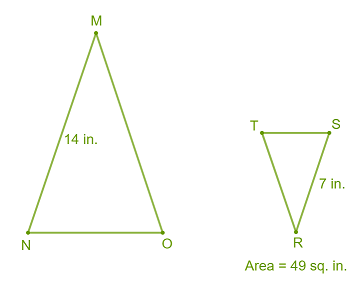 Using the Area of Similar Triangles Theorem to Solve for Area Practice ...