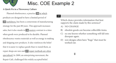Command of Evidence - Miscellaneous Questions: Study.com SAT& Writing ...