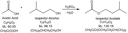 Balanced equation for reaction of acetic acid with isopentyl alcohol ...
