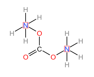 What is the formula of the compound formed between the ammonium ion and ...