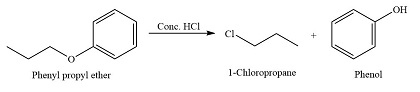 Draw the product formed when Phenyl propyl ether reacts with HCl ...