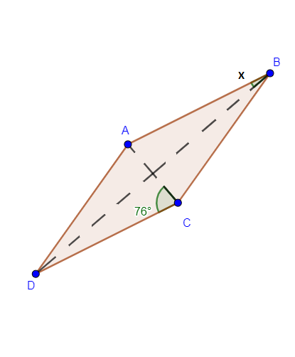 Finding Angle Measures Involving Diagonals of a Rhombus Practice ...