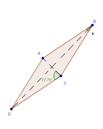 Finding Angle Measures Involving Diagonals of a Rhombus Practice ...