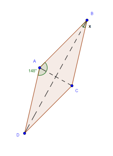 Finding Angle Measures Involving Diagonals of a Rhombus Practice ...