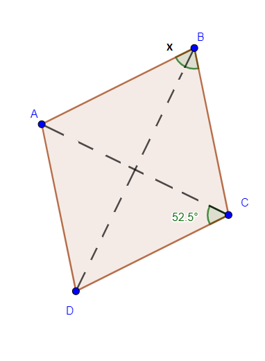 Finding Angle Measures Involving Diagonals of a Rhombus Practice ...