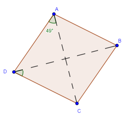 Finding Angle Measures Involving Diagonals of a Rhombus Practice ...