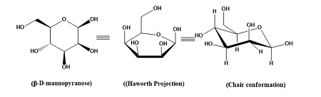 Draw beta-d-galactopyranose and beta-d-mannopyranose in their more stable chair conformations ...