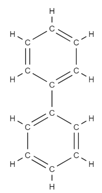 Draw the structural formula for biphenyl. | Study.com