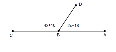 Ray BD bisects ABC so that m \angle DBC = (4x + 10) and m \angle ABD ...