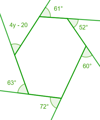 Finding the Measures of Exterior Angles of a Convex Polygon with ...
