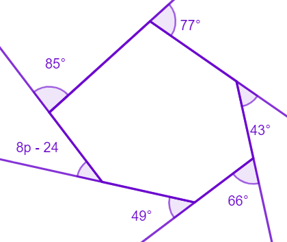 Finding the Measures of Exterior Angles of a Convex Polygon with ...