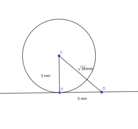 Determining If a Line is Tangent Given a Drawing with Lengths Practice ...