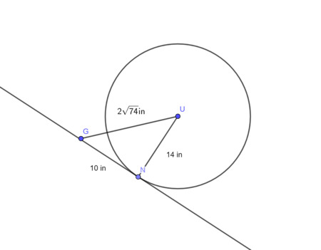 Determining If a Line is Tangent Given a Drawing with Lengths Practice ...