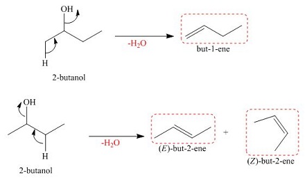 You expect three products from the elimination reaction 2-butanol. What ...