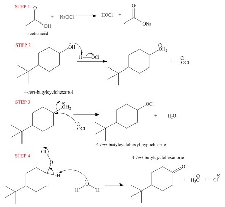 Write the step-by-step mechanism for the oxidation of 4-tert ...