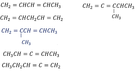 Draw and name the six possible diene isomers of formula C5H8. Which of ...