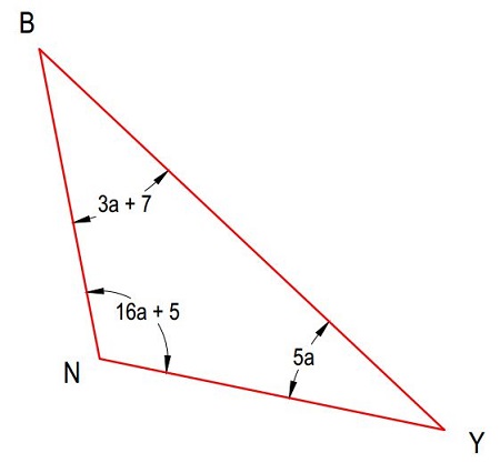 Finding the Measure of an Angle of a Triangle Given Angles with ...