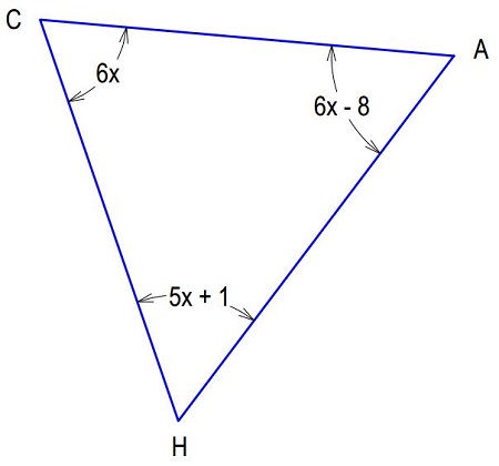 Finding the Measure of an Angle of a Triangle Given Angles with ...