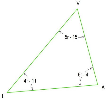 Finding the Measure of an Angle of a Triangle Given Angles with ...