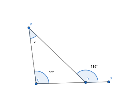 Finding an Angle Measure For a Triangle with an Extended Side Practice ...